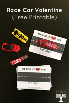 Race Car Valentine Cards: Free Printable - Grace and Good Eats