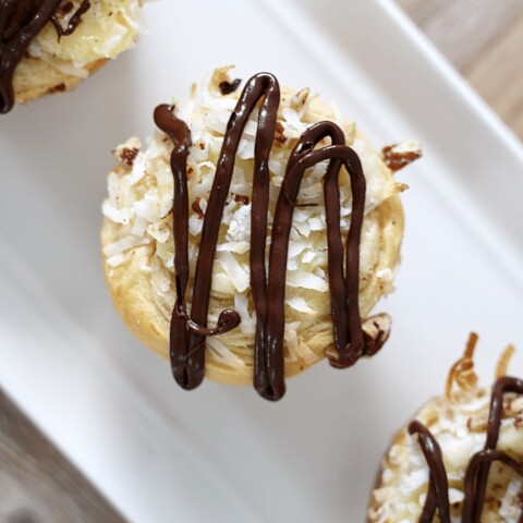 German Chocolate Cheesecake Rolls - Grace and Good Eats