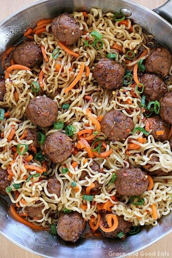 Ramen with Meatballs - Easy Thirty Minute Recipe | Grace and Good Eats