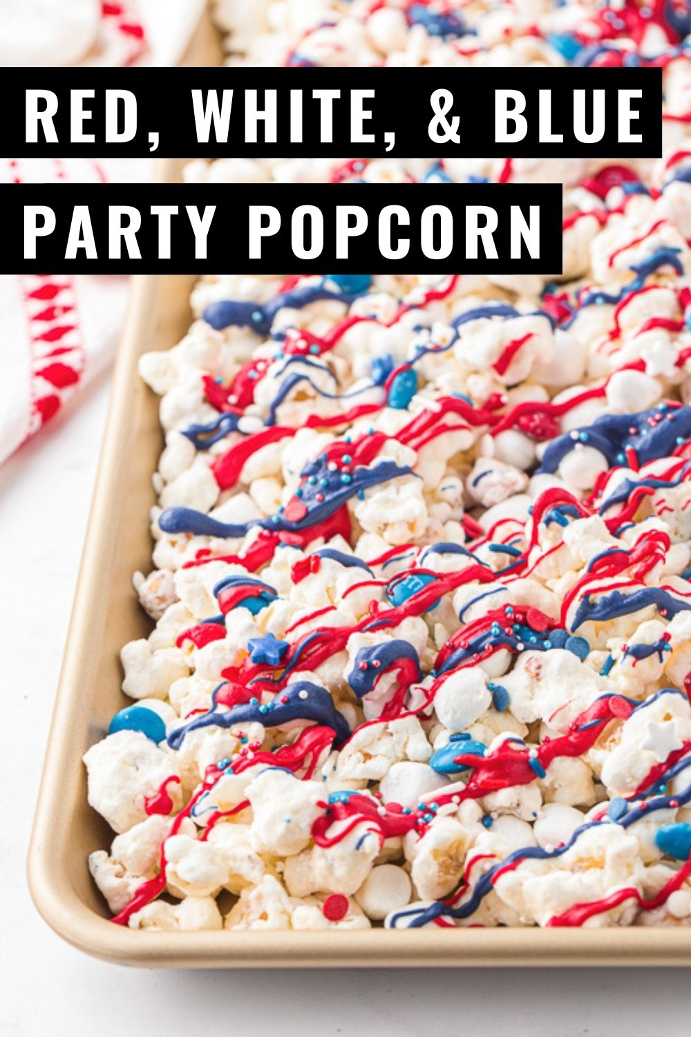 Patriotic Popcorn using Instant Pot Popcorn - Grace and Good Eats