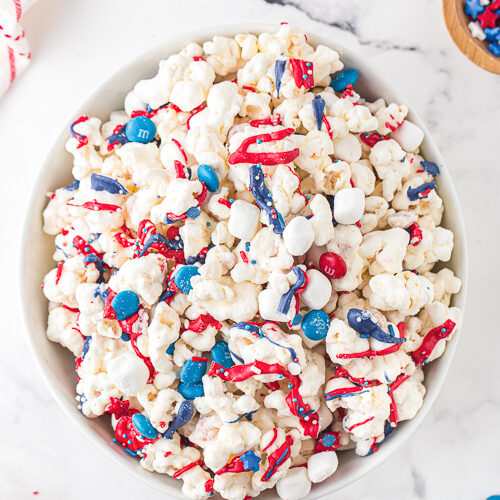 Patriotic Popcorn using Instant Pot Popcorn - Grace and Good Eats